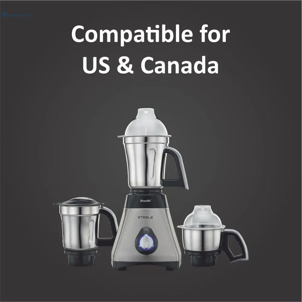 Preethi Steele Mixer Grinder 110V – USA & Canada Use – SuperCom Online ...